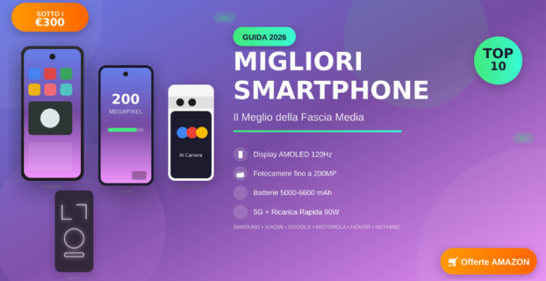 Migliori smartphone sotto i 300 euro (2026)